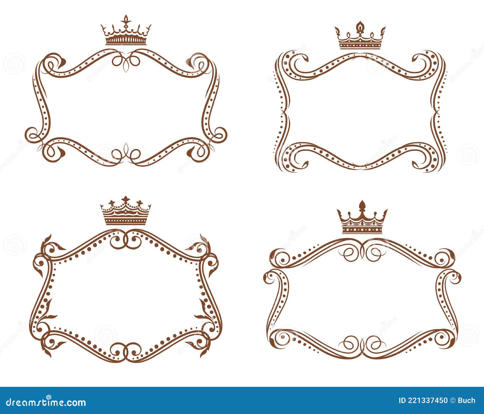 Royal Heraldic Frames and Borders with Crowns Stock Vector ...