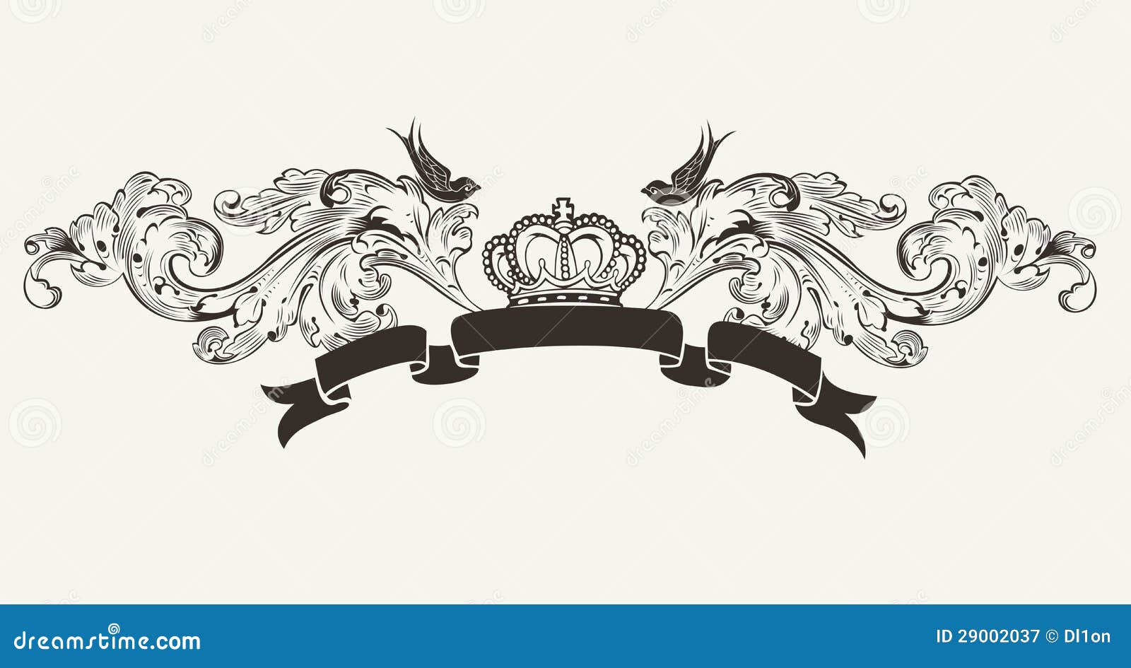 Royal High Ornate Text Banner Stock Vector - Illustration of blank ...