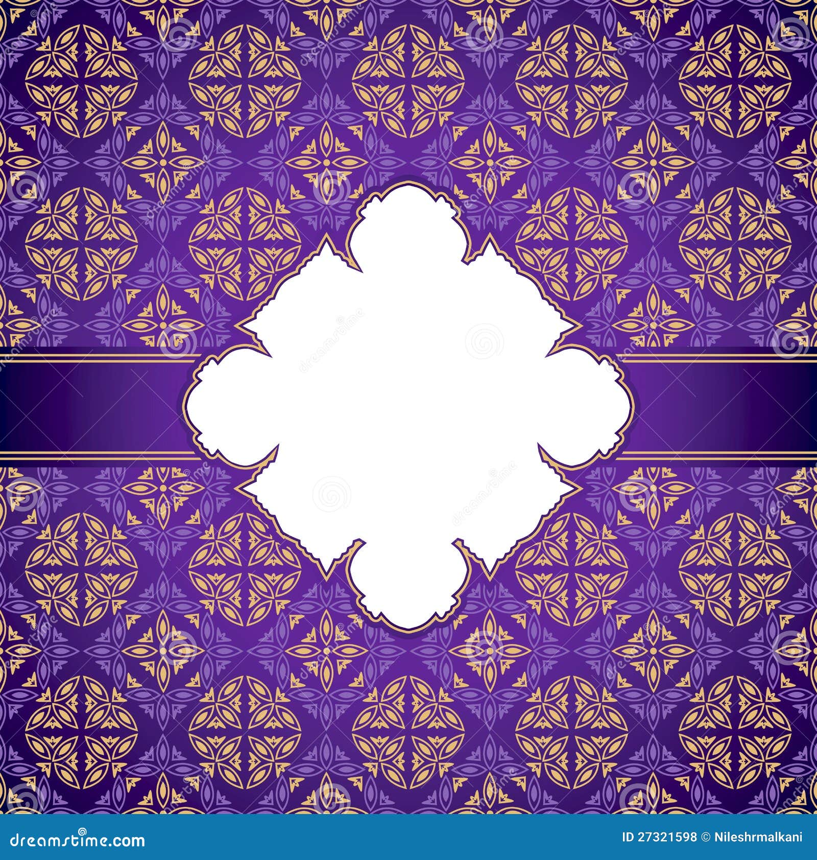 Royal Invitation Card in Purple Color Stock Vector - Illustration of ...