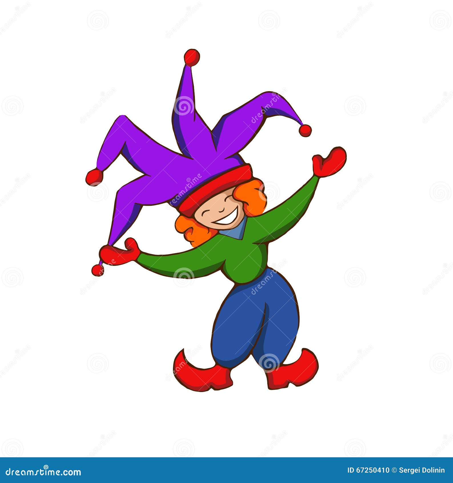 Royal jester dancing stock vector. Illustration of colorful - 67250410