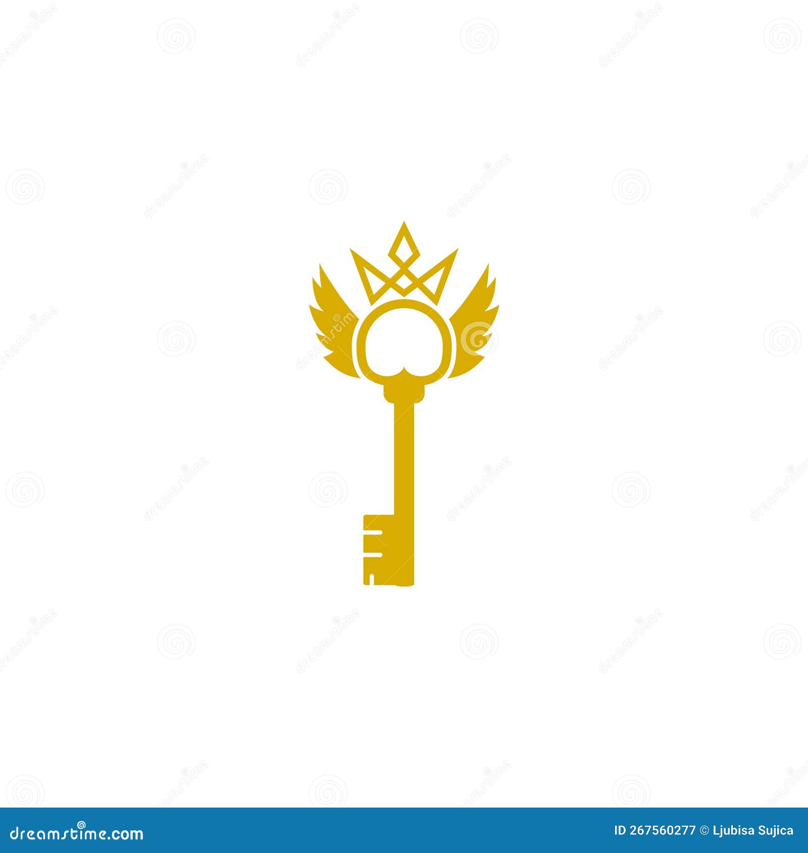 Royal King Key Crown Logo Icon Isolated on White Background Stock ...