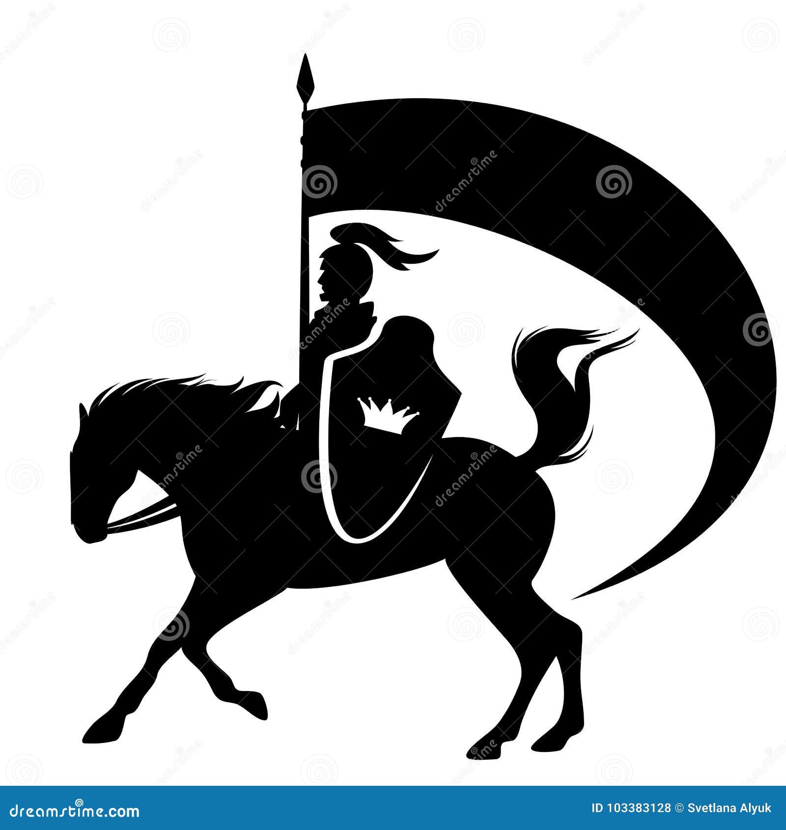 Royal Knight Side View Vector Silhouette Stock Vector - Illustration of ...
