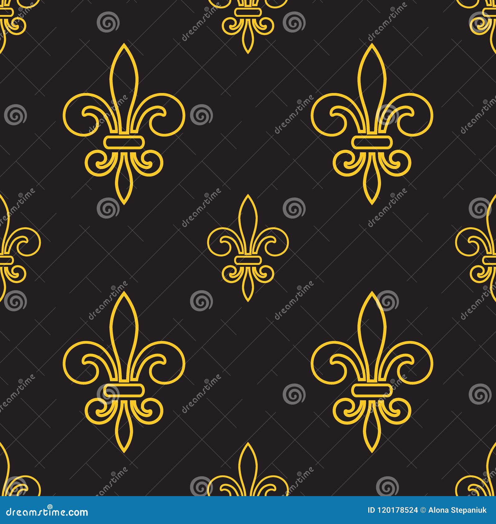 Royal Lily Seamless Pattern Stock Vector - Illustration of classical ...