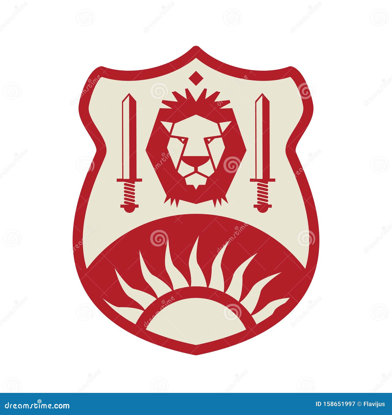 Royal Lion shield design stock vector. Illustration of heraldry - 158651997