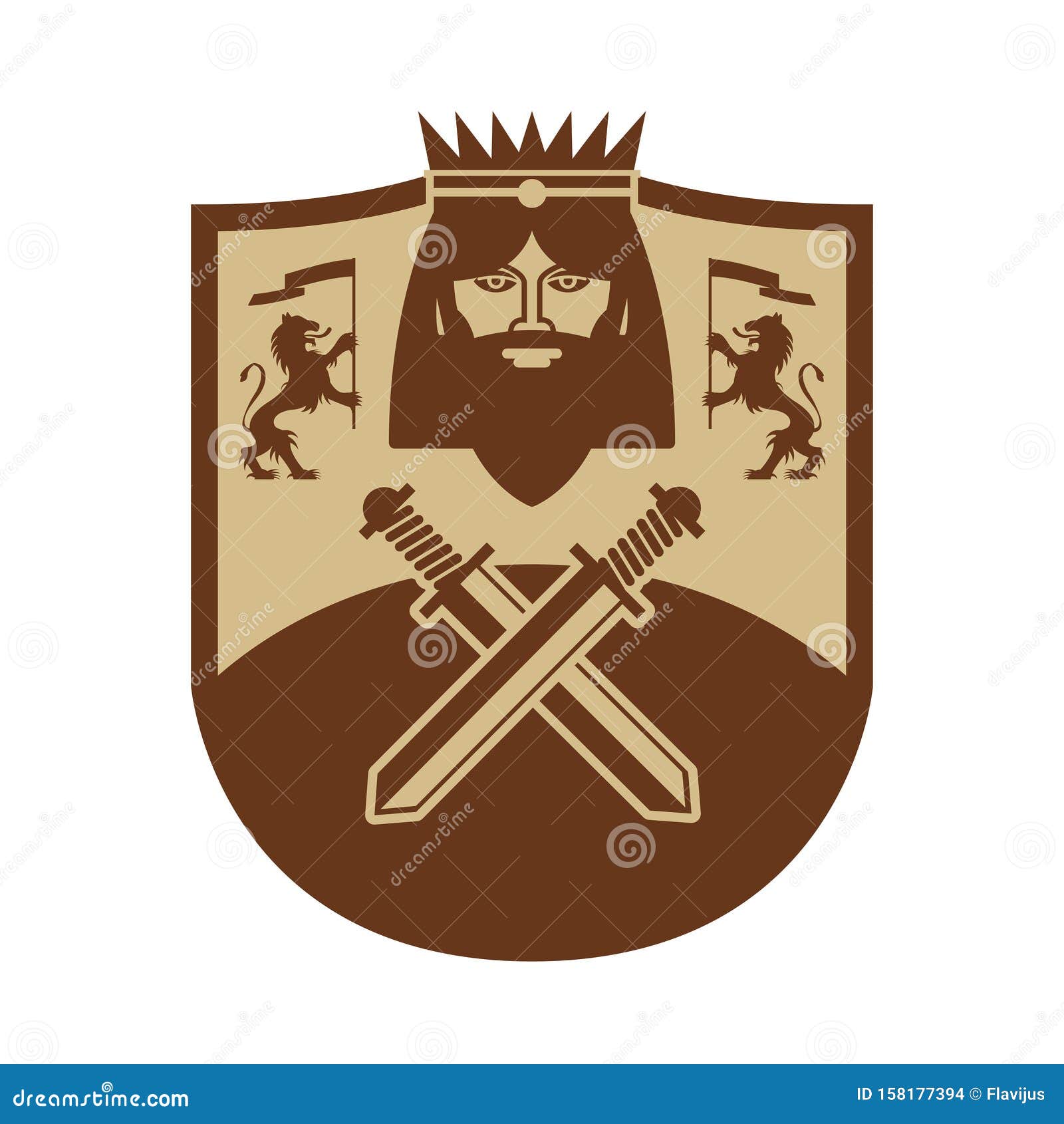 Royal Lion shield design stock vector. Illustration of face - 158177394