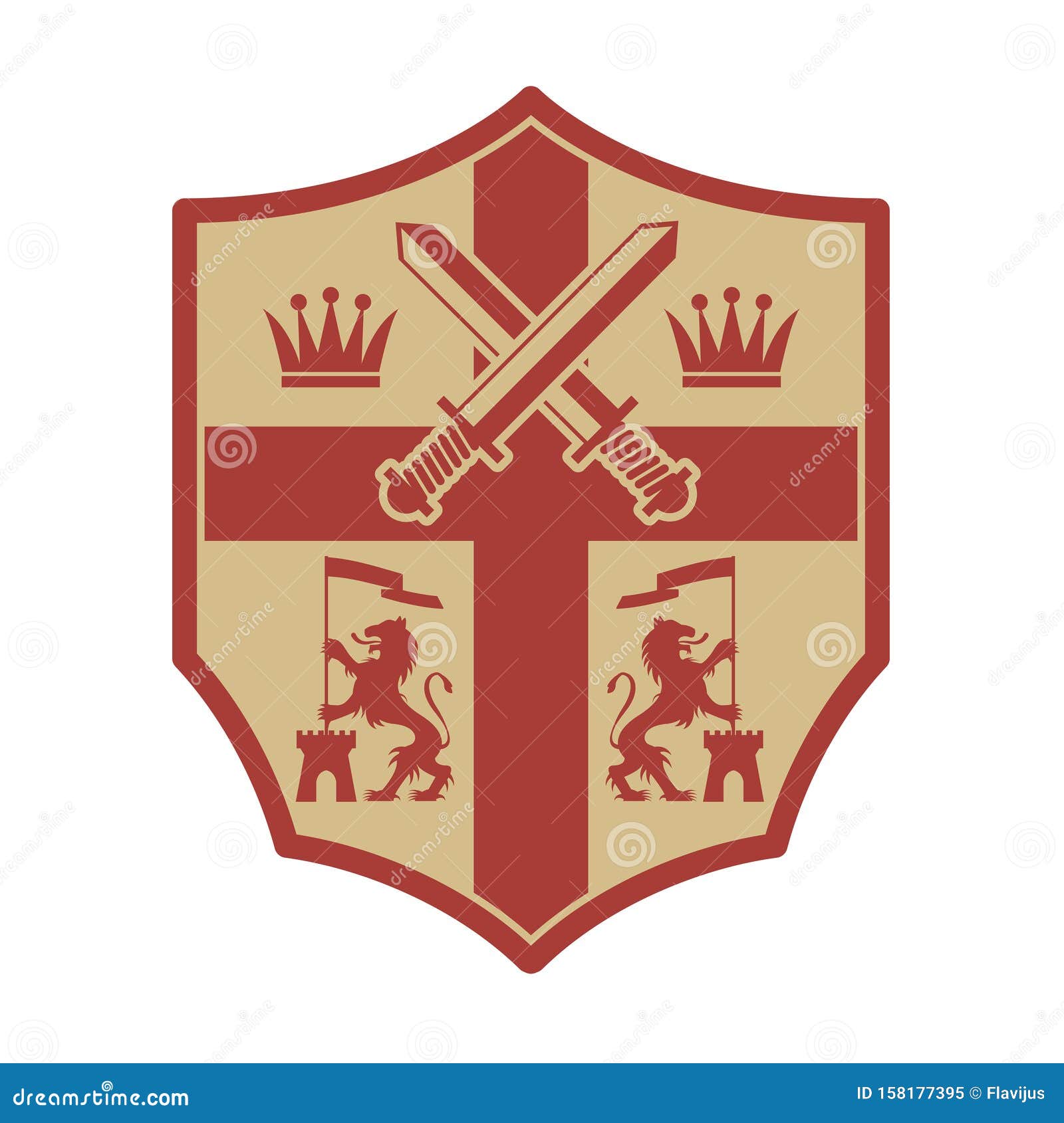 Royal Lion shield design stock vector. Illustration of fantasy - 158177395