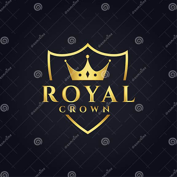 Royal Logo Concept Design with Crown Shape Stock Vector - Illustration ...