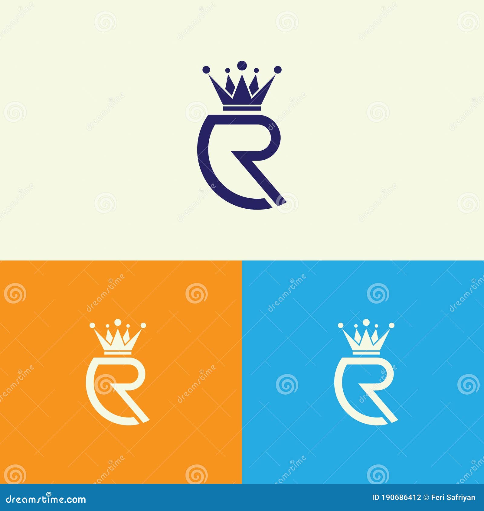 Royal logo template stock illustration. Illustration of crown - 190686412