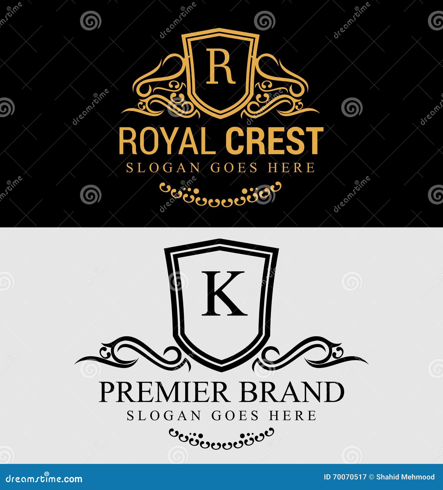 Royal Luxury Crest Logos stock vector. Illustration of animal - 70070517