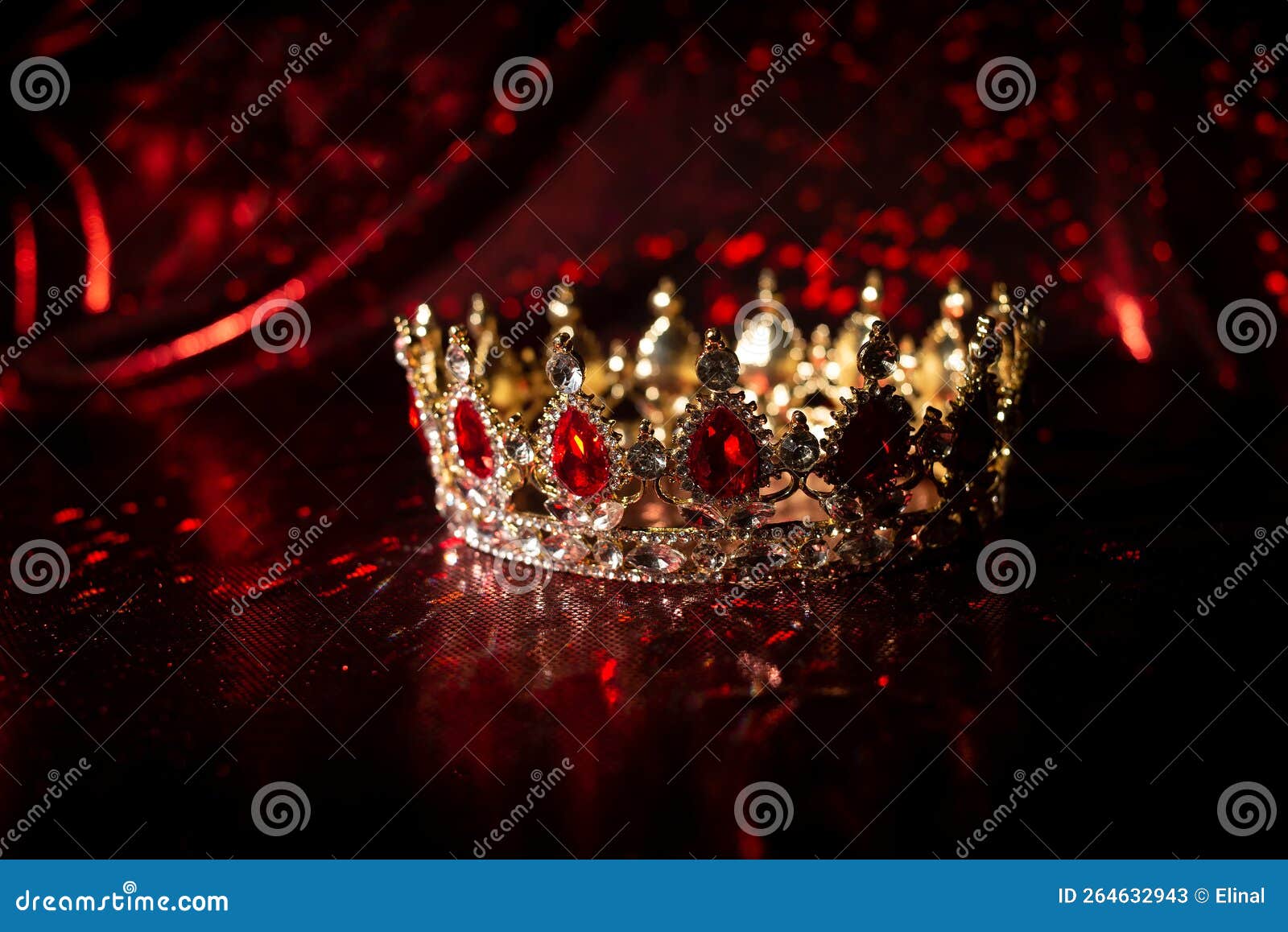 Royal Luxury Crown on Red Background. Princess and Queen. Precious Stock Image - Image of ...