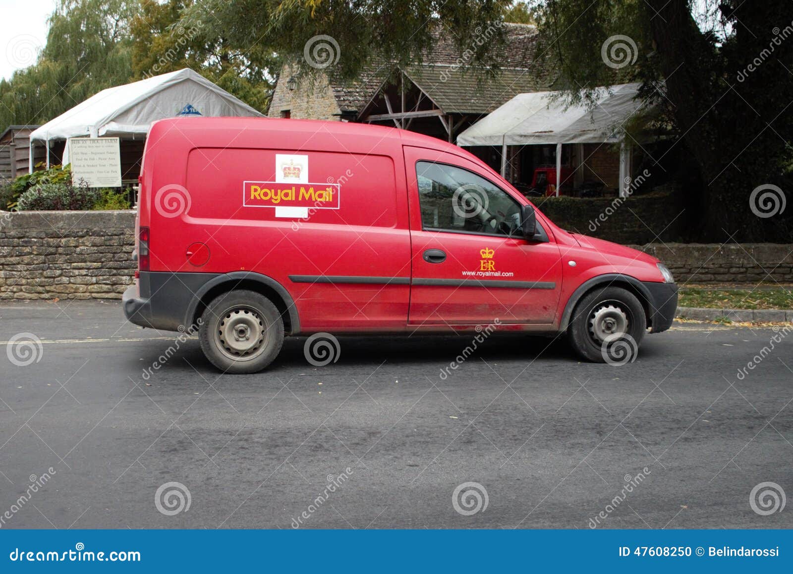 Royal Mail Van editorial image. Image of stone, tree - 47608250