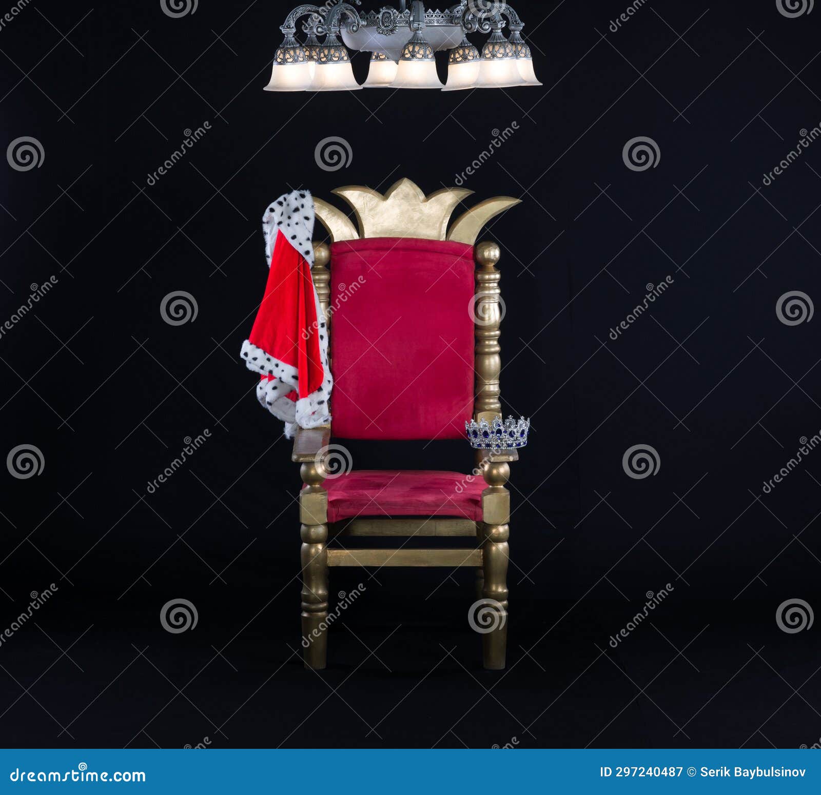 Royal mantle on throne stock image. Image of baroque - 297240487