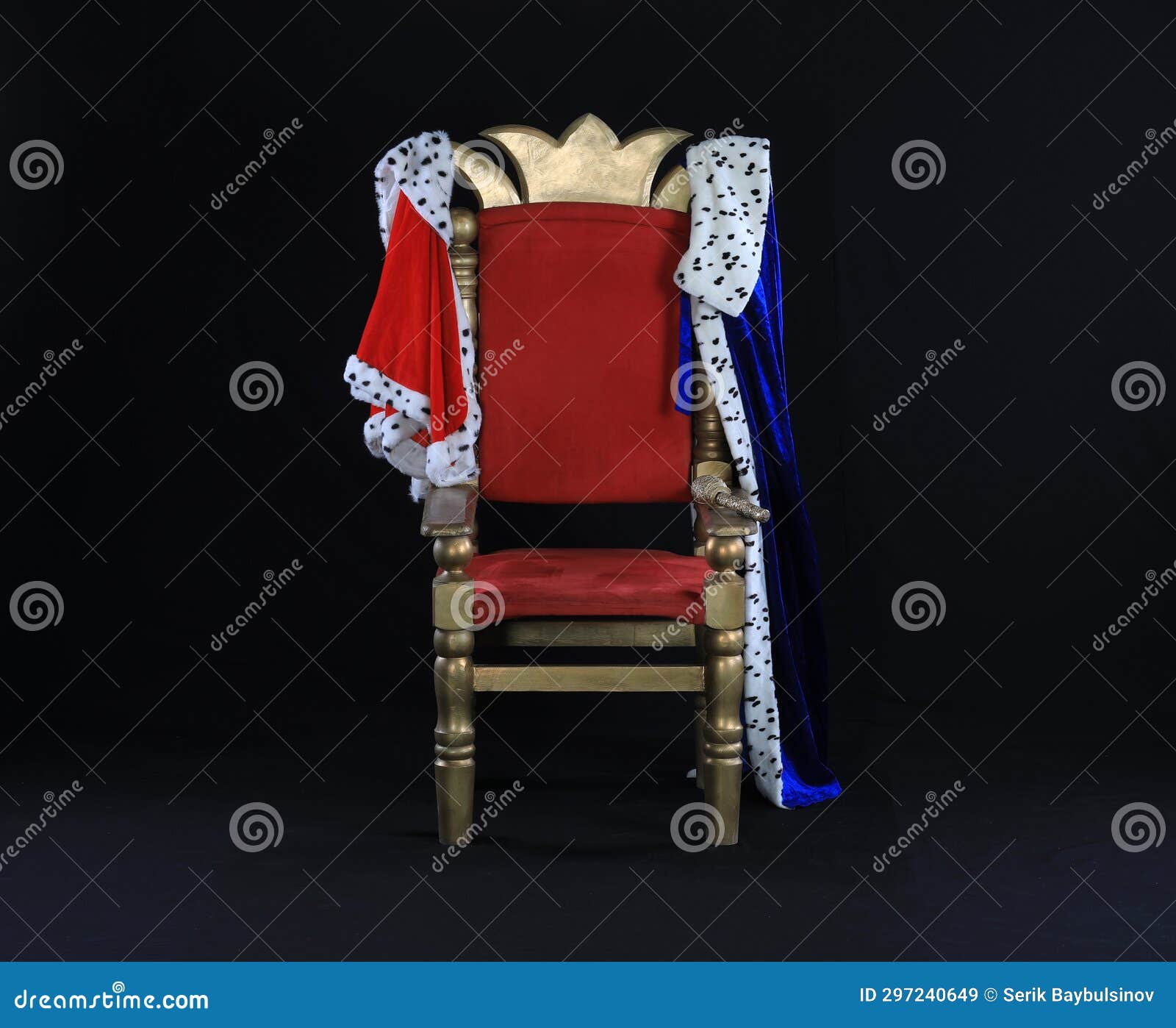 Royal mantle on throne stock image. Image of seat, baroque - 297240649