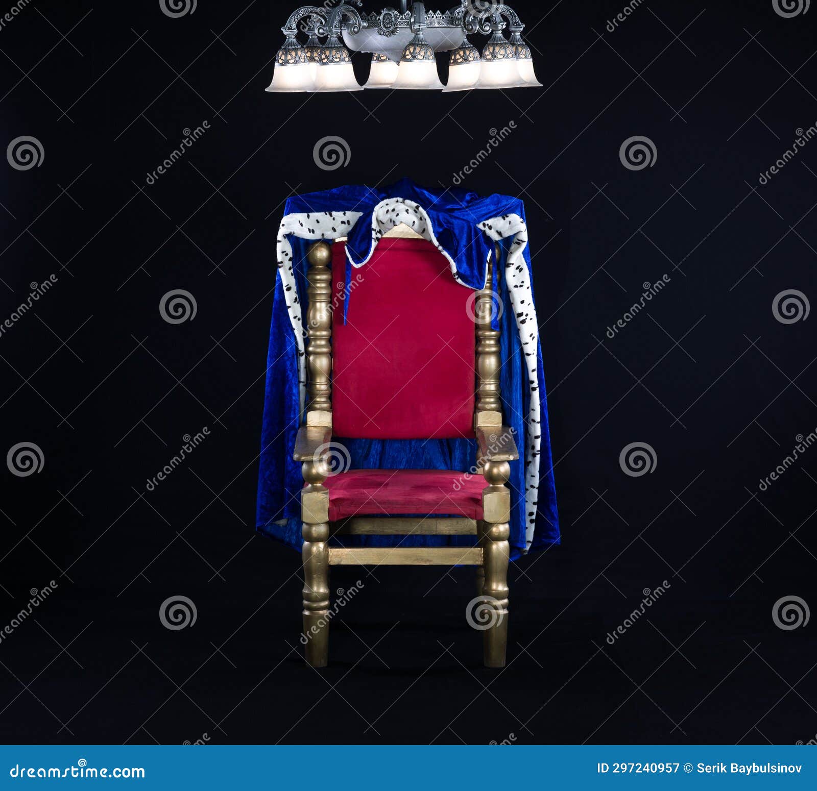 Royal mantle on throne stock image. Image of king, chair - 297240957