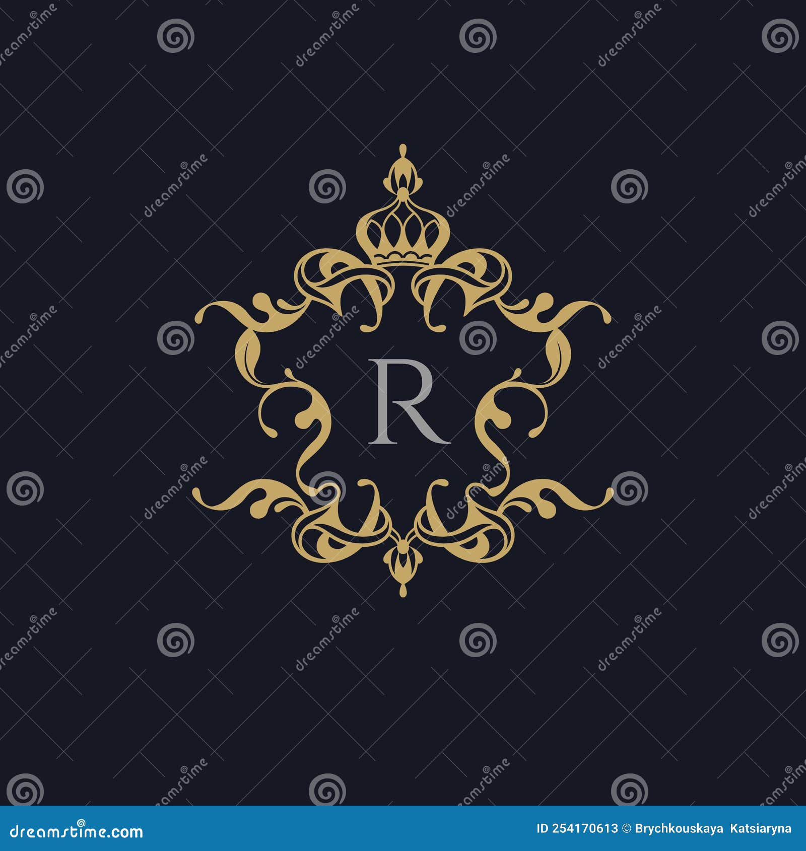 Royal Monogram Frame. Classic Decorative Element. Stock Vector ...
