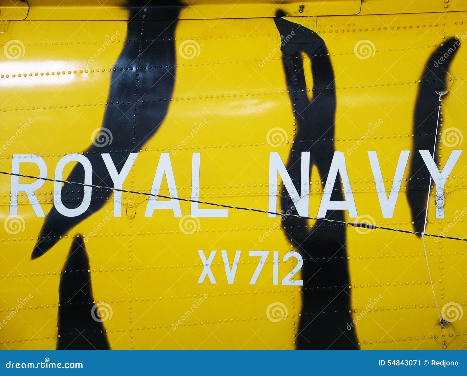 Royal Navy Signage on Helicopter Stock Image - Image of yellow, signage ...