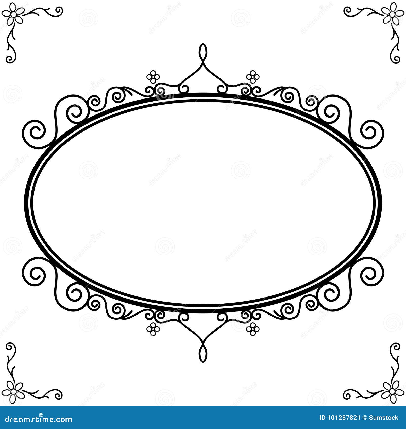 Royal Ornamental Decorative Oval Frame Stock Vector - Illustration of ...