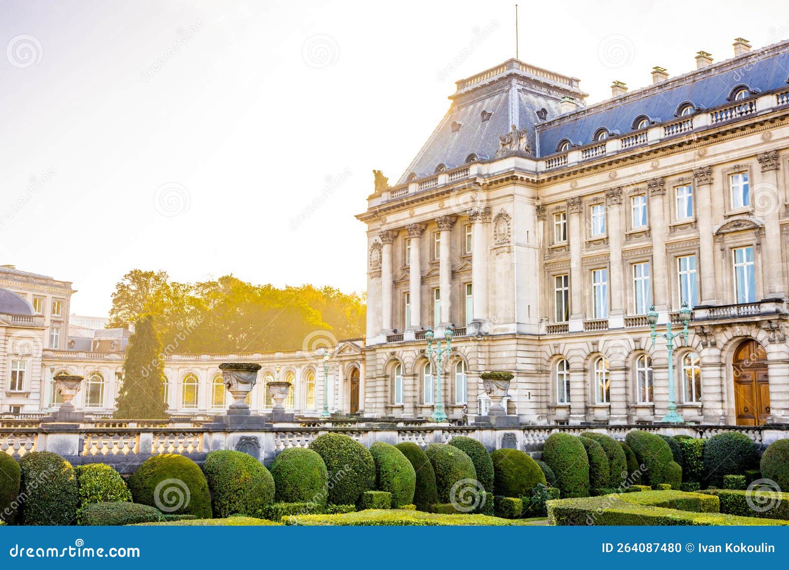 Royal Palace of Brussels Front View at Sunny Day Stock Photo - Image of ...