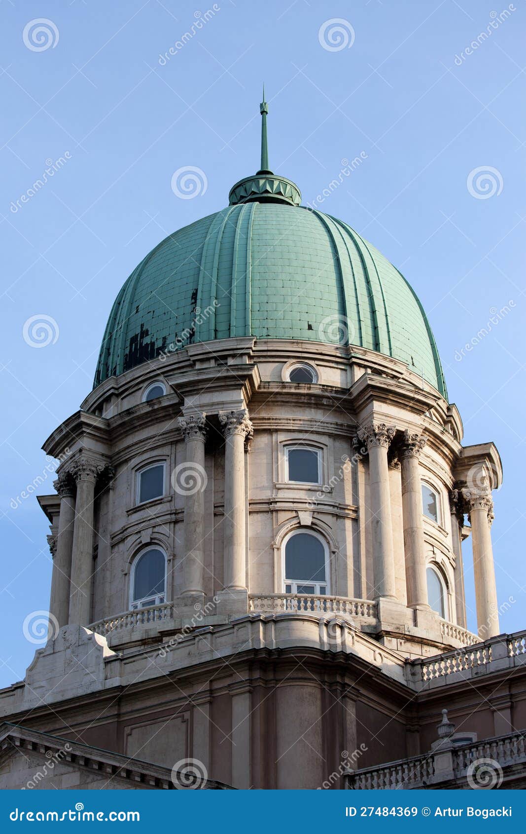 Royal Palace Dome in Budapest Stock Image - Image of structure ...
