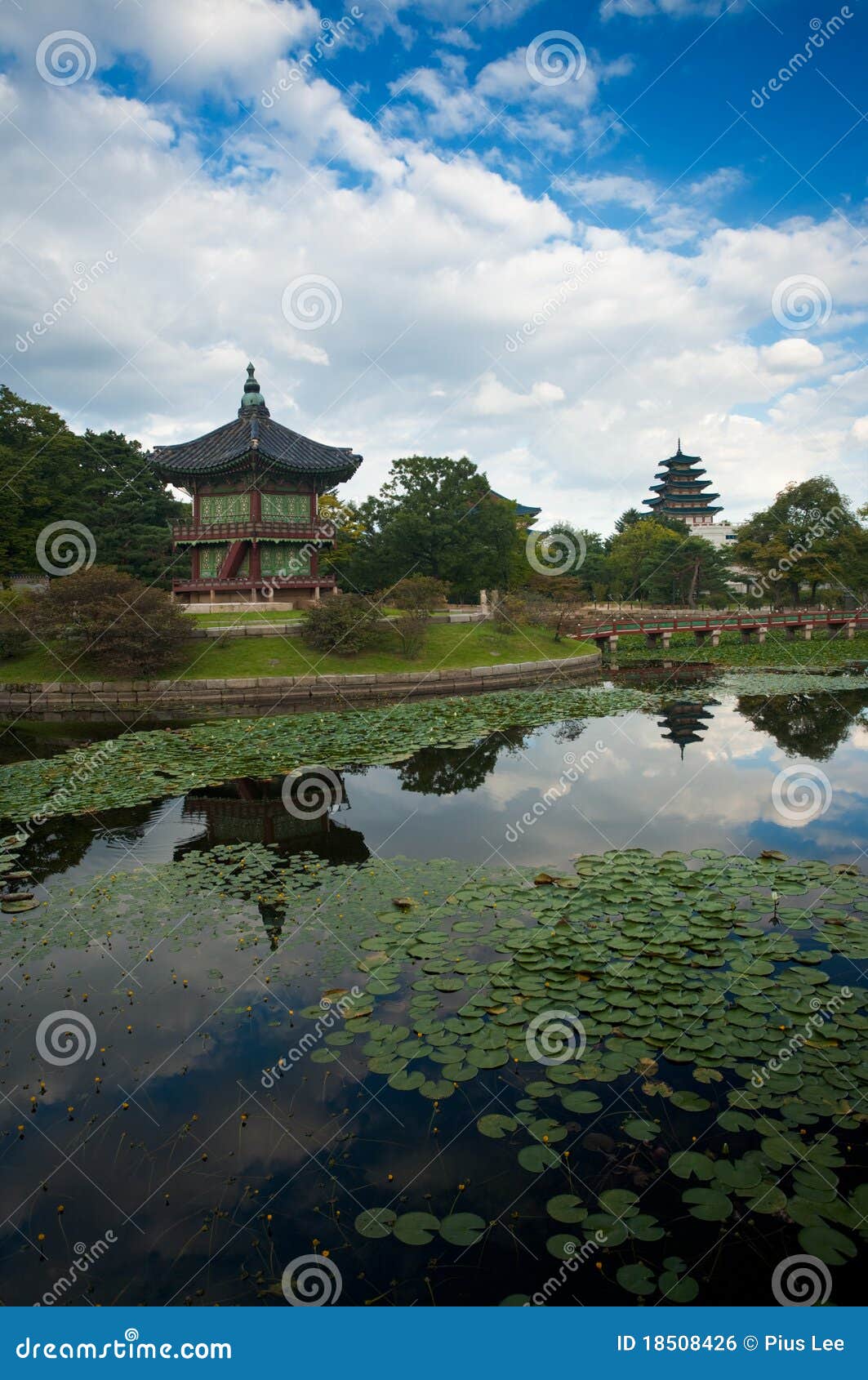 Royal Palace Island Pavilion Pond Stock Photo - Image of oriental ...