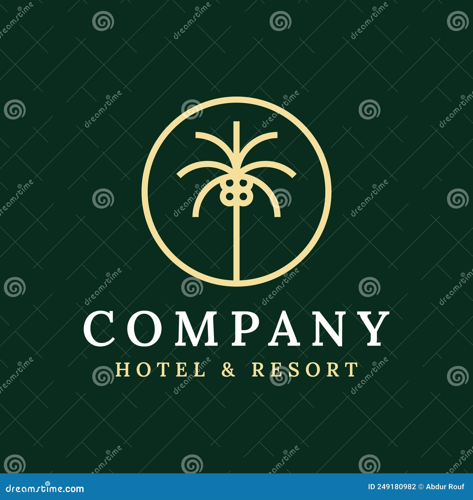 Royal palm logo design stock vector. Illustration of gold - 249180982