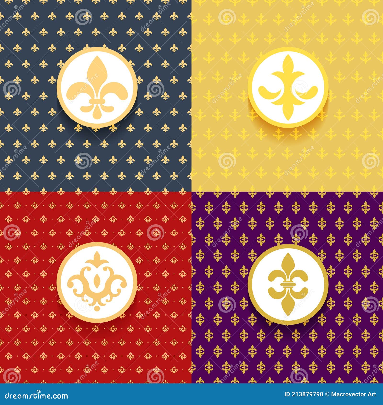 Royal patterns set stock vector. Illustration of curve - 213879790