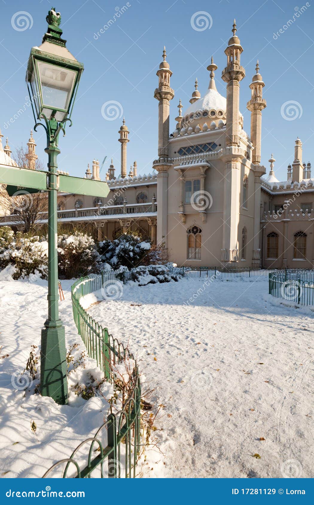 Royal Pavilion Brighton Snow Winter Stock Image - Image of elegance ...