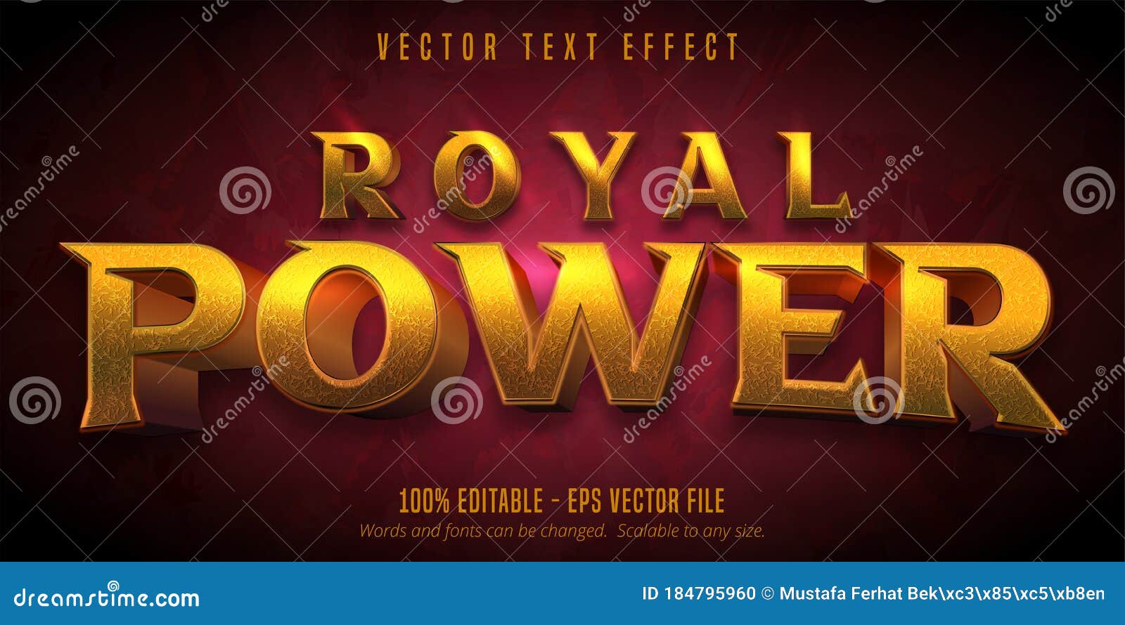 Royal Power Text, Golden Editable Text Effect Stock Vector ...