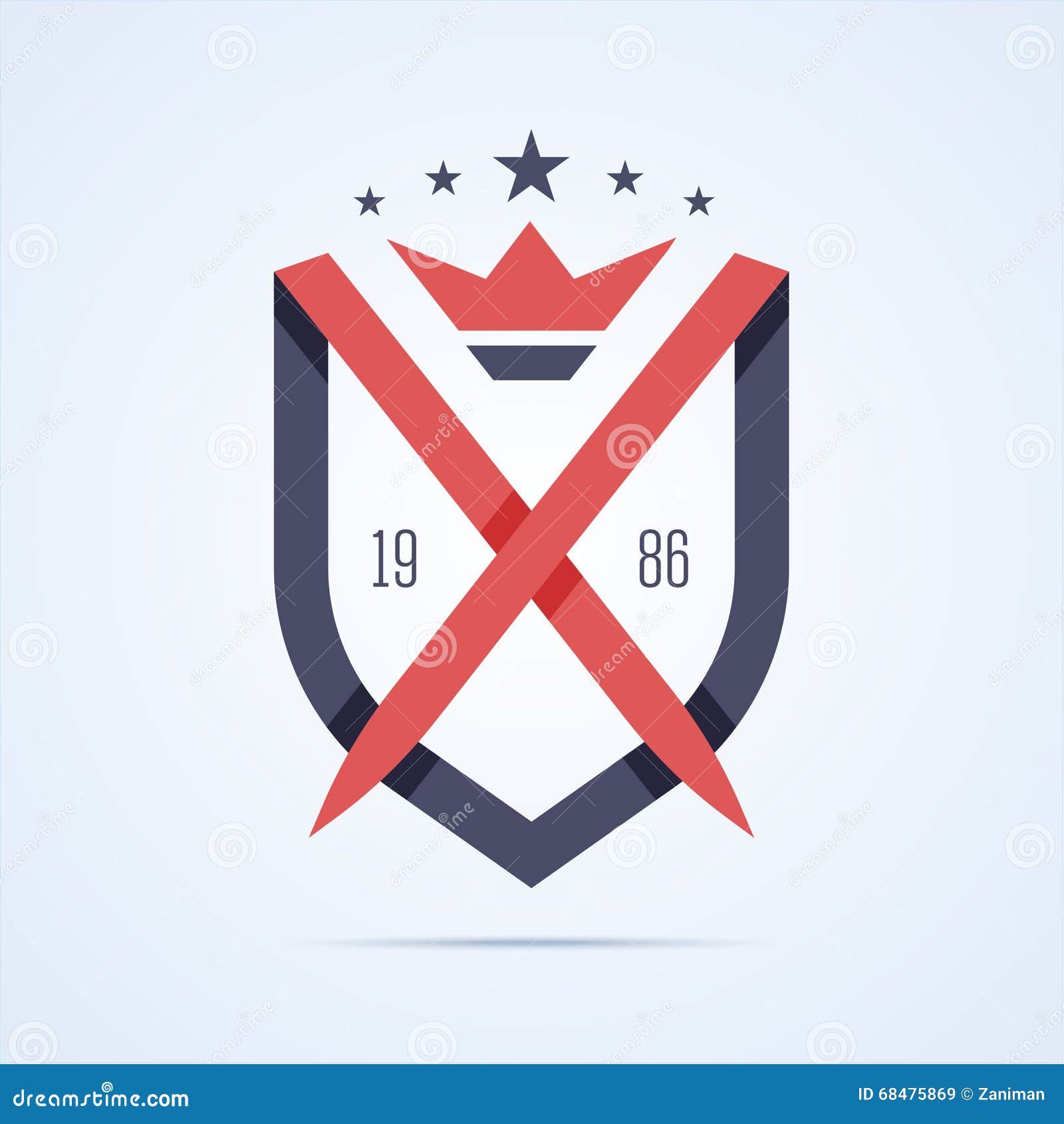 Royal Protection Logo with Two Sword and Crown. Stock Vector ...