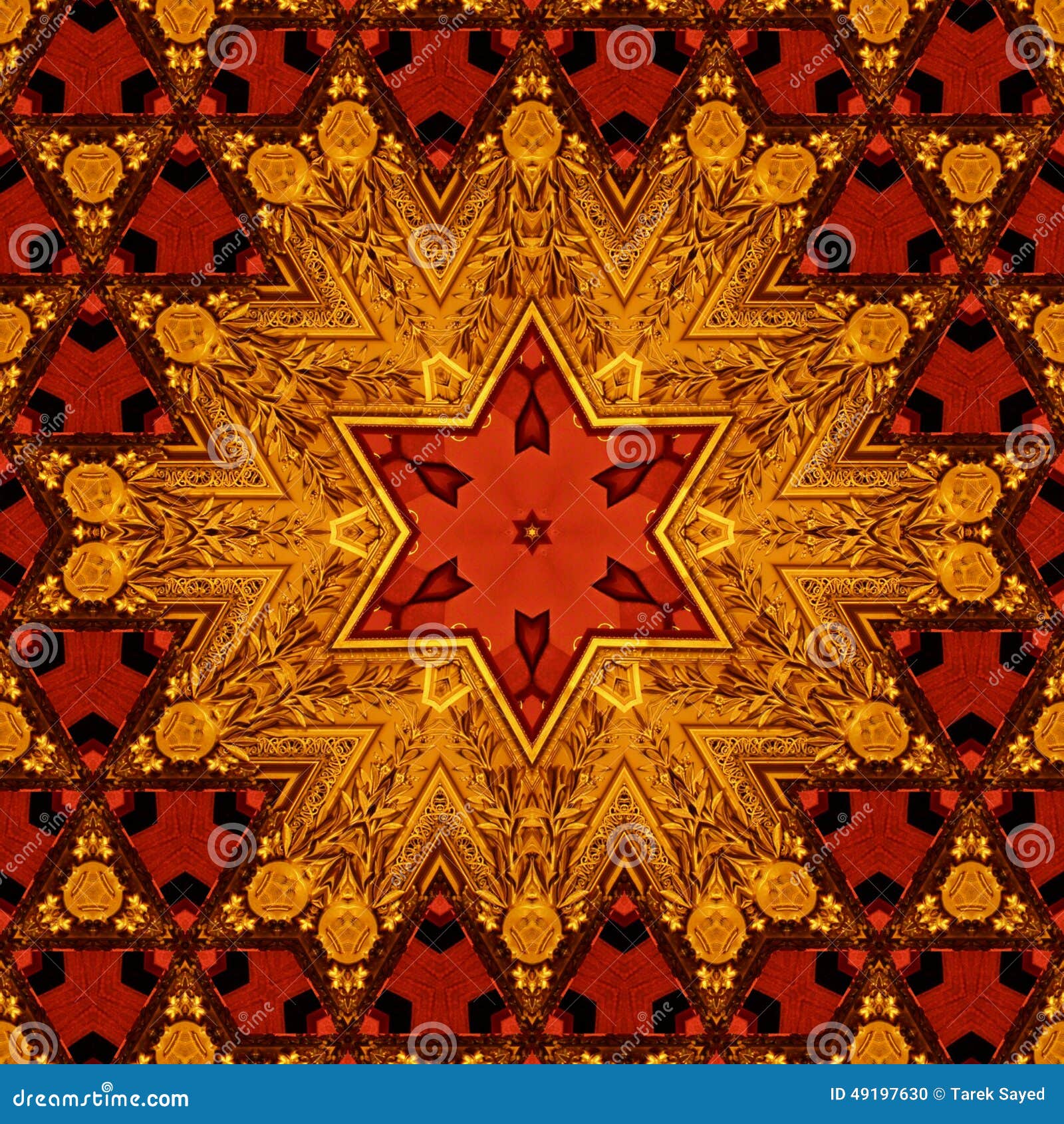 Royal Red and Gold Pattern 005 Stock Photo - Image of geometric ...