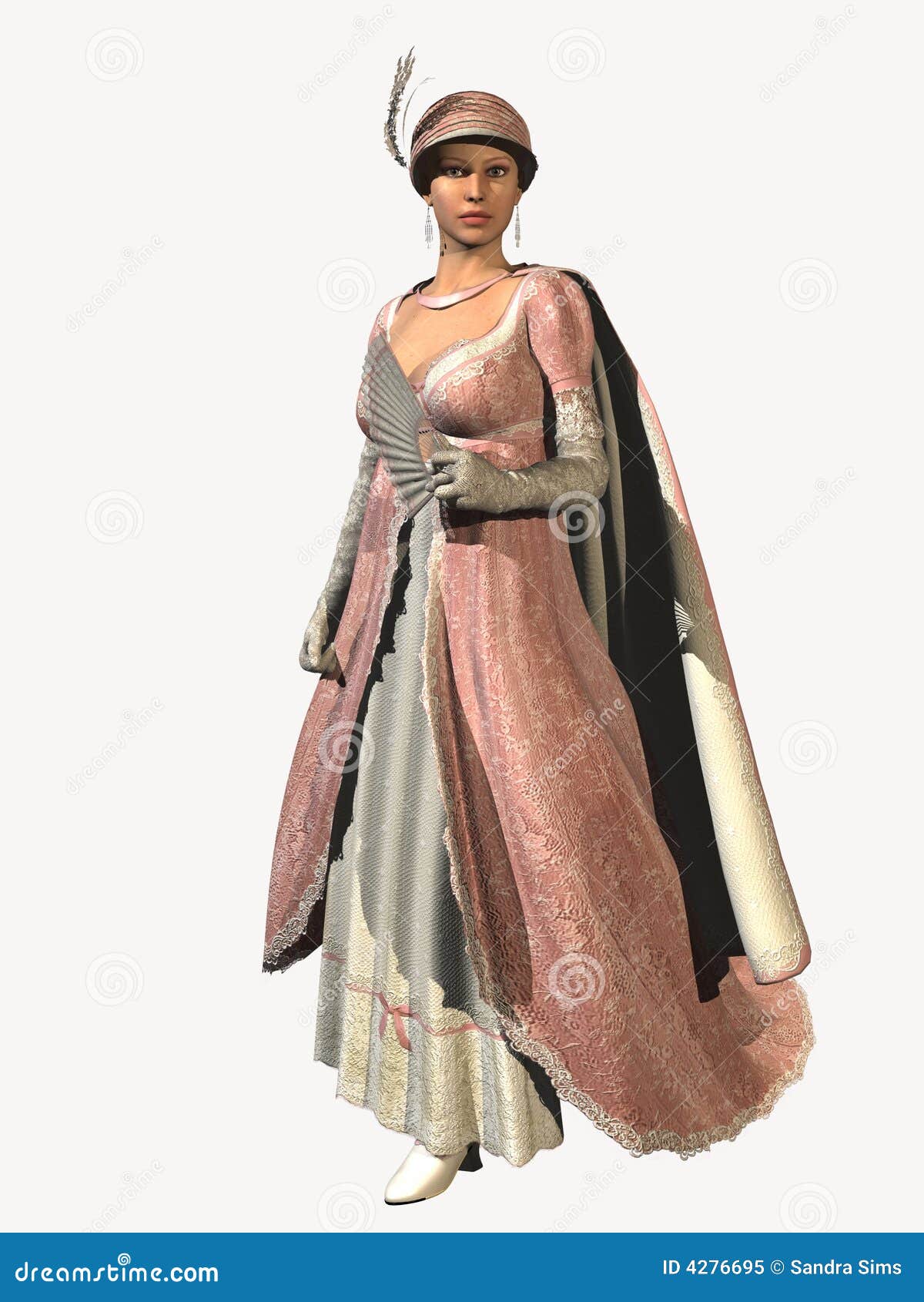 Royal Regency Evening Fashion Stock Illustration - Illustration of ...