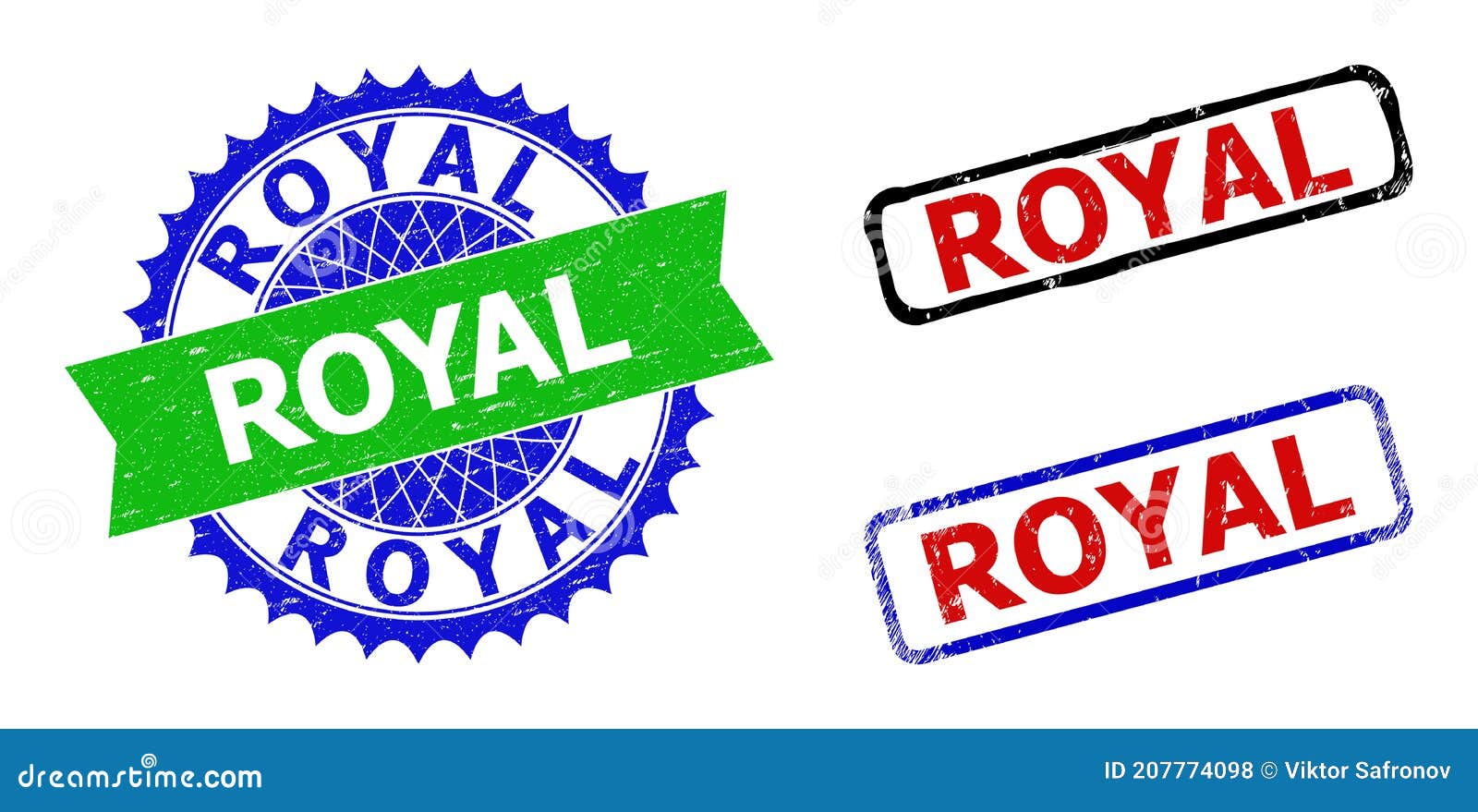 Royal Rosette And Rectangle Bicolor Stamp Seals With Scratched Styles
