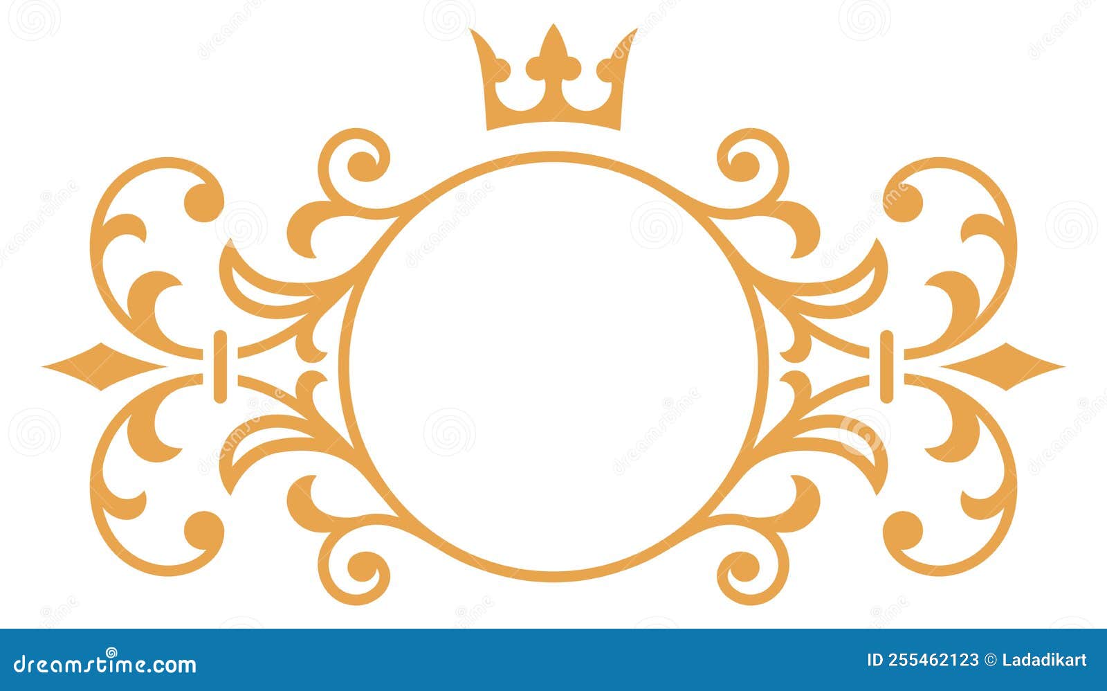 Royal Round Monogram Template. Flourish Decorative Logo Stock Vector ...