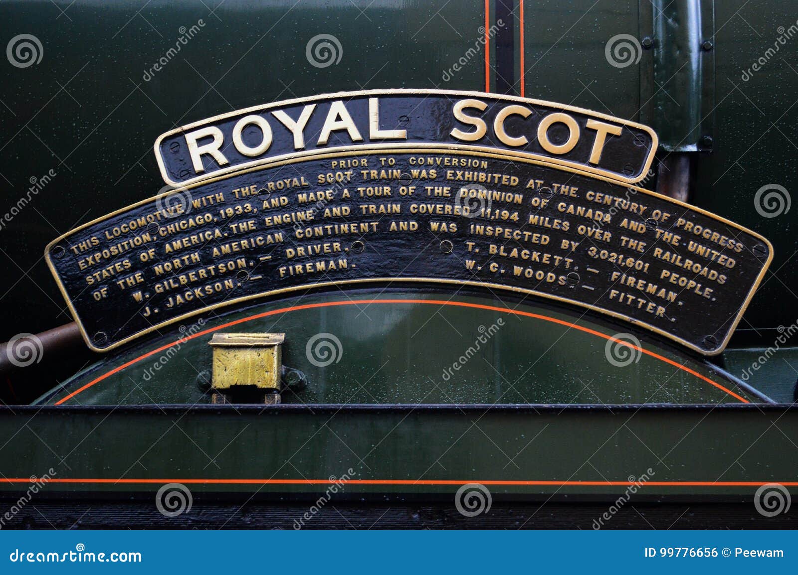 Steam Engine - Name Plate Royal Scot at West Somerset Railway Editorial ...