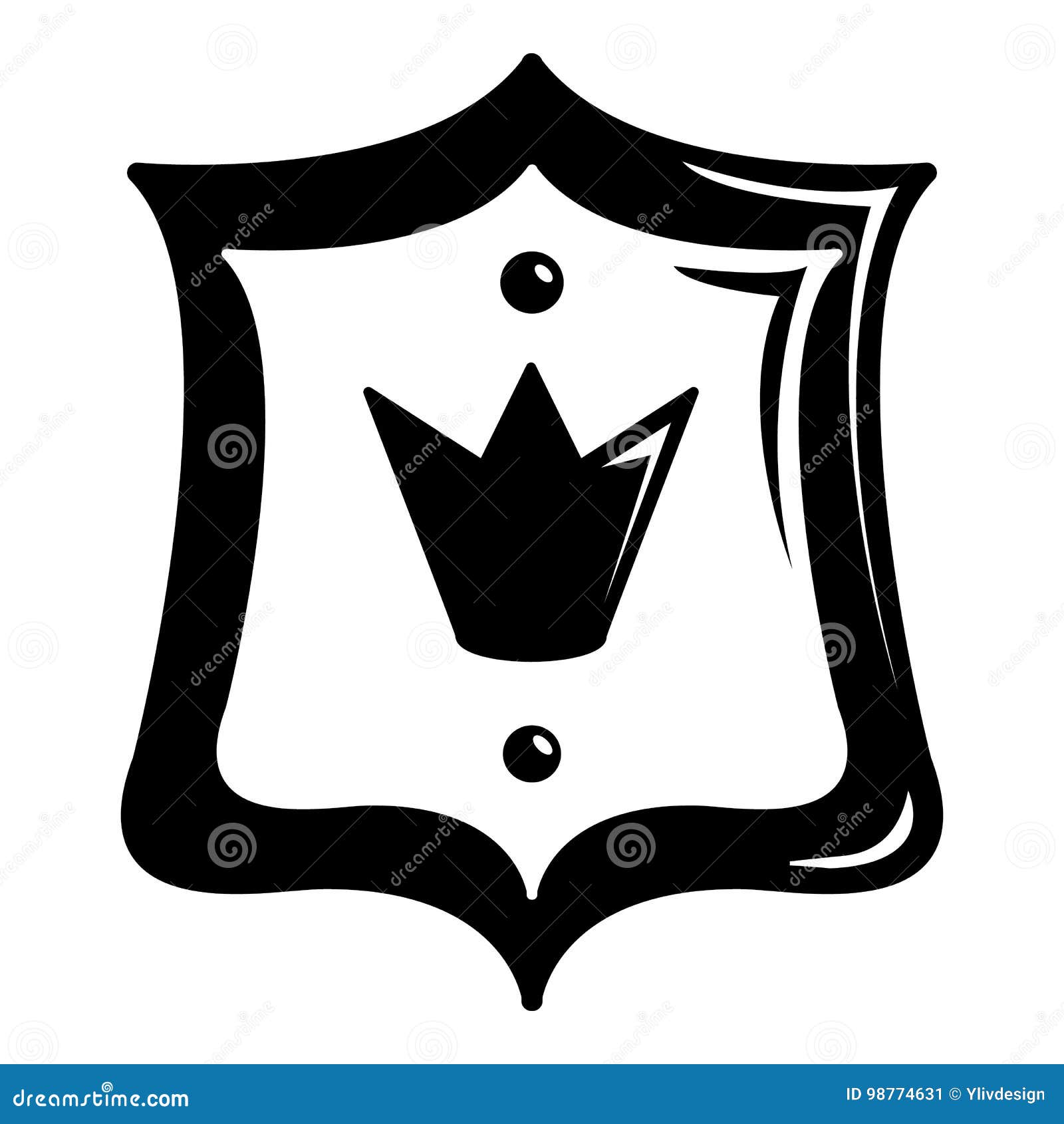 Royal Shield Icon, Simple Black Style Stock Vector - Illustration of ...