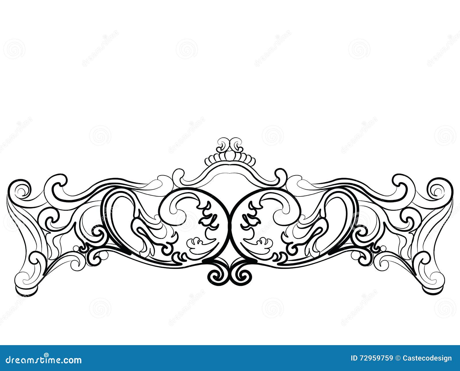 Royal Sofa In Rococo Style Cartoon Vector | CartoonDealer.com #72960609