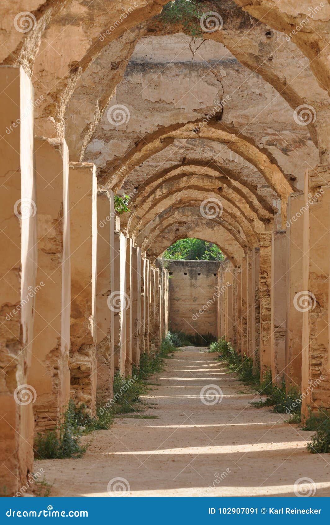 Royal Stables in Meknes, Morocco Stock Image - Image of ismail, ruins ...