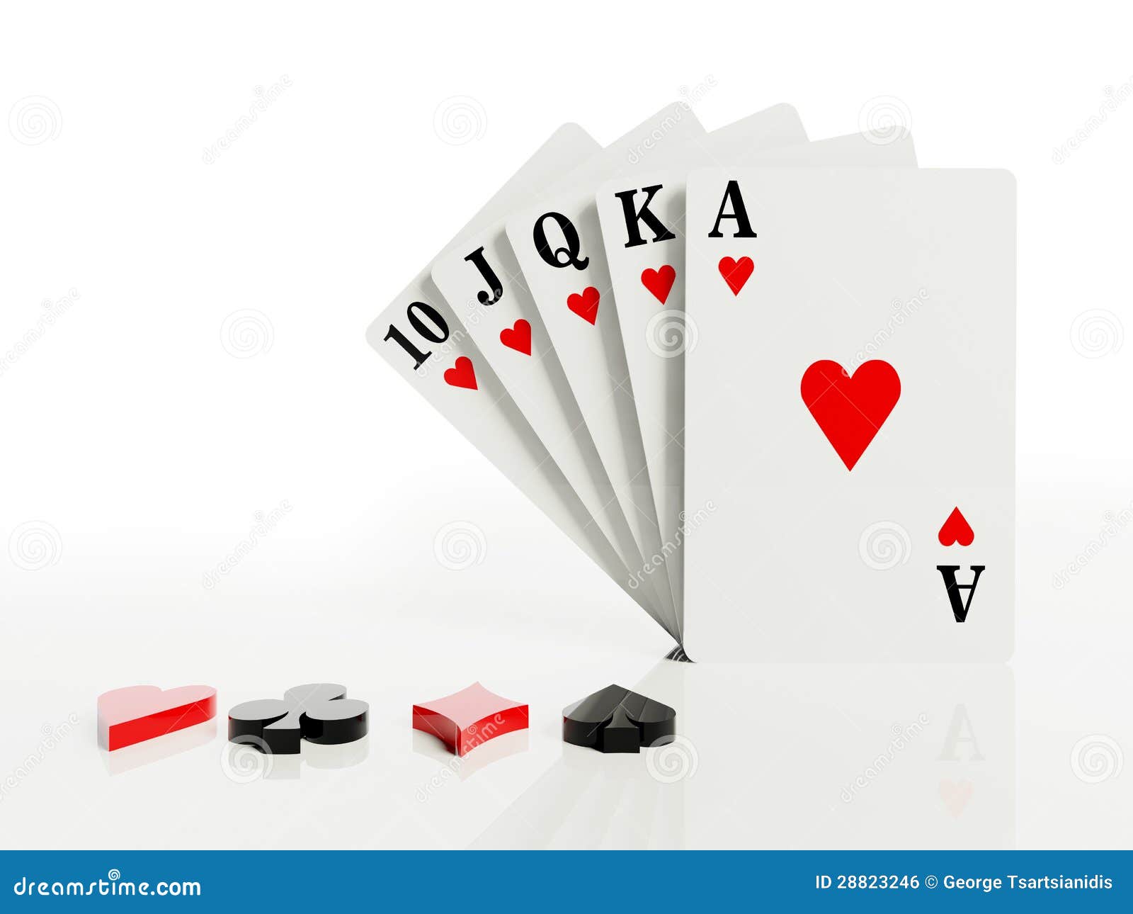 A royal straight flush stock illustration. Illustration of deal - 28823246