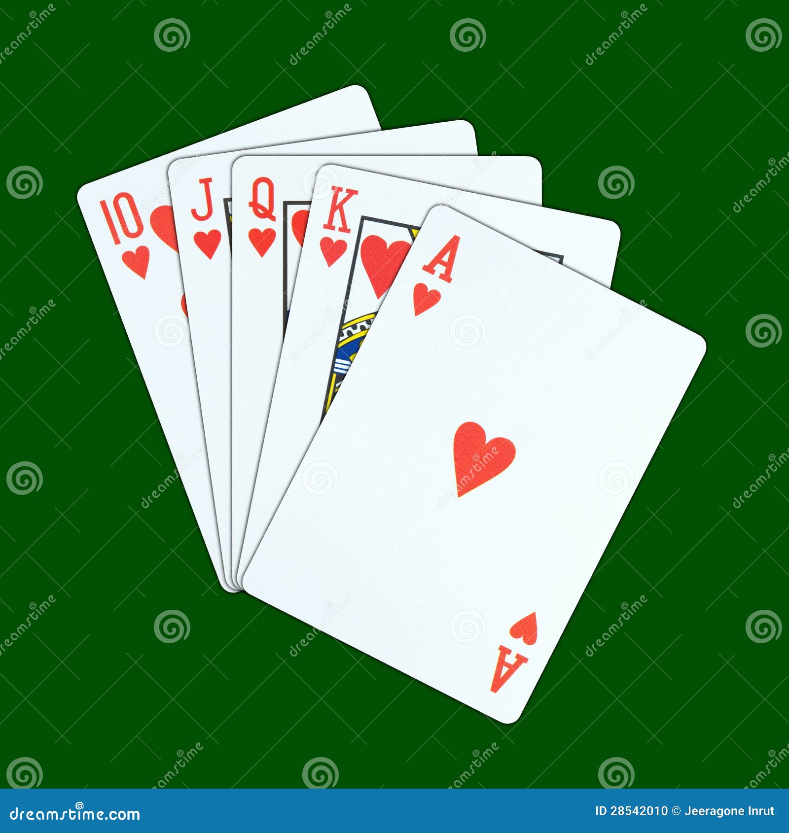 A Royal Straight Flush Playing Cards Stock Illustration - Illustration ...