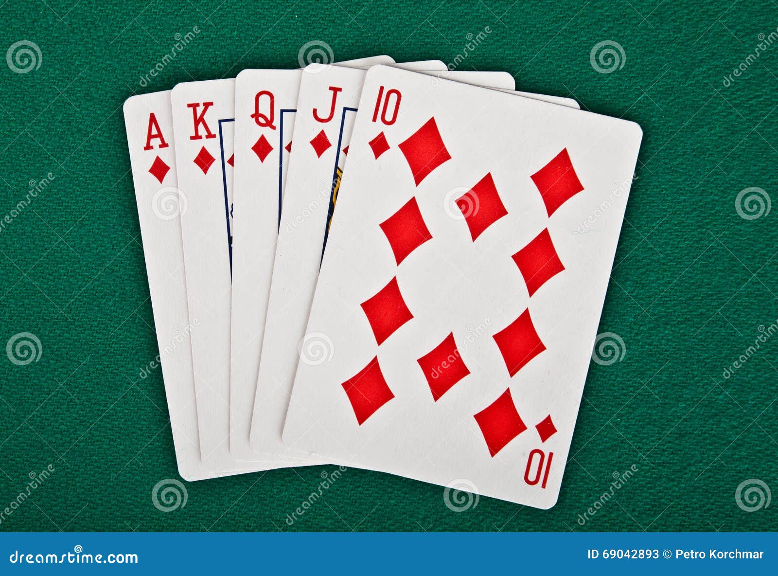 A Royal Straight Flush Playing Cards Poker Hand Stock Image - Image of ...