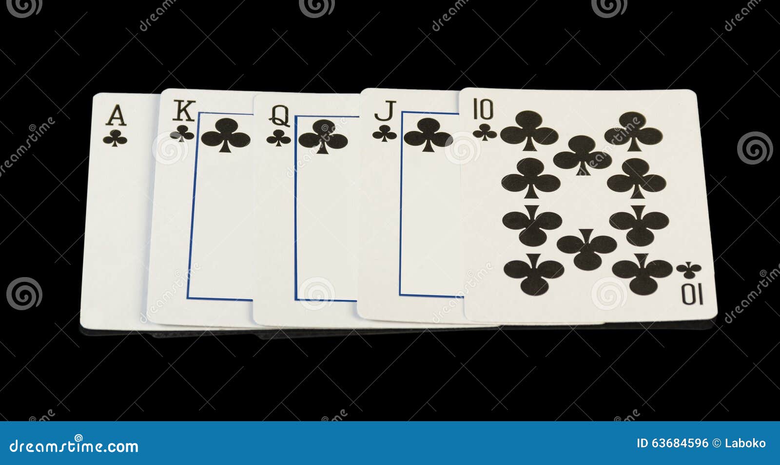 Royal straight flush stock photo. Image of chance, cards - 63684596