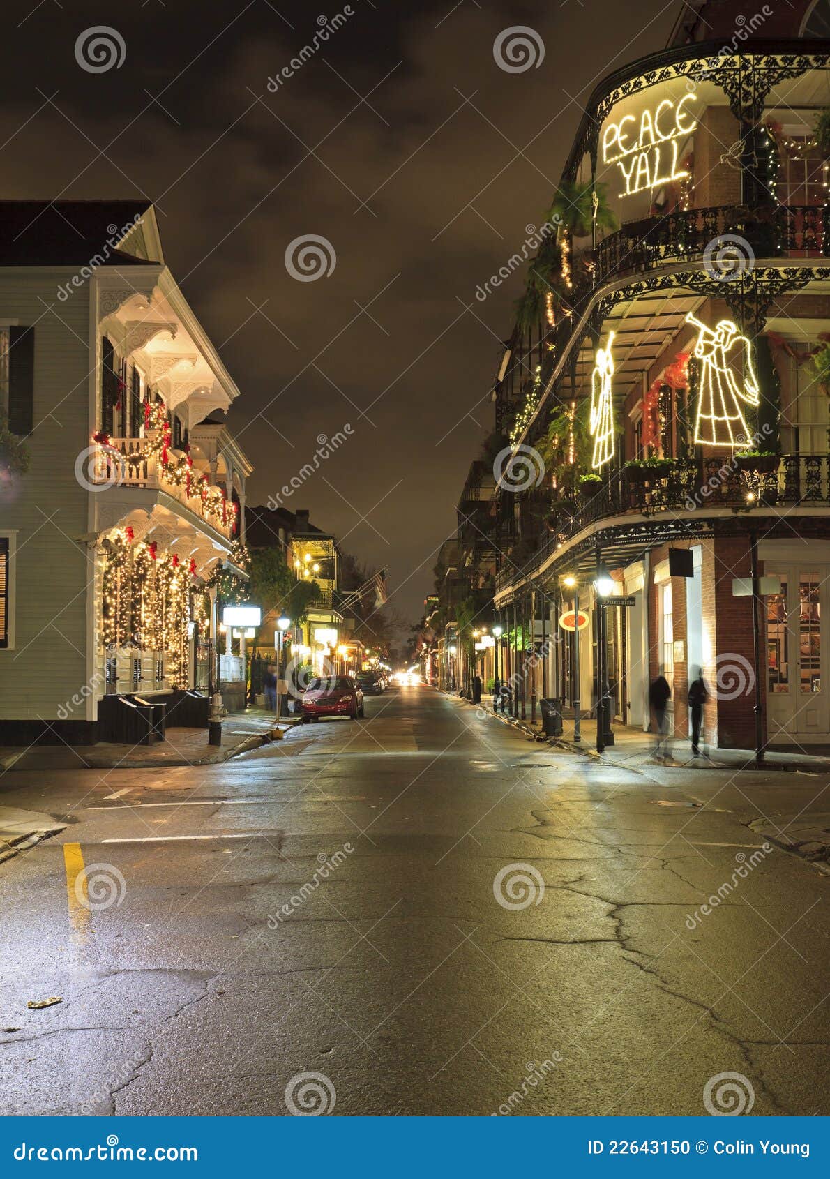 Royal Street Christmas Lights Stock Photo - Image of trees, vieux: 22643150
