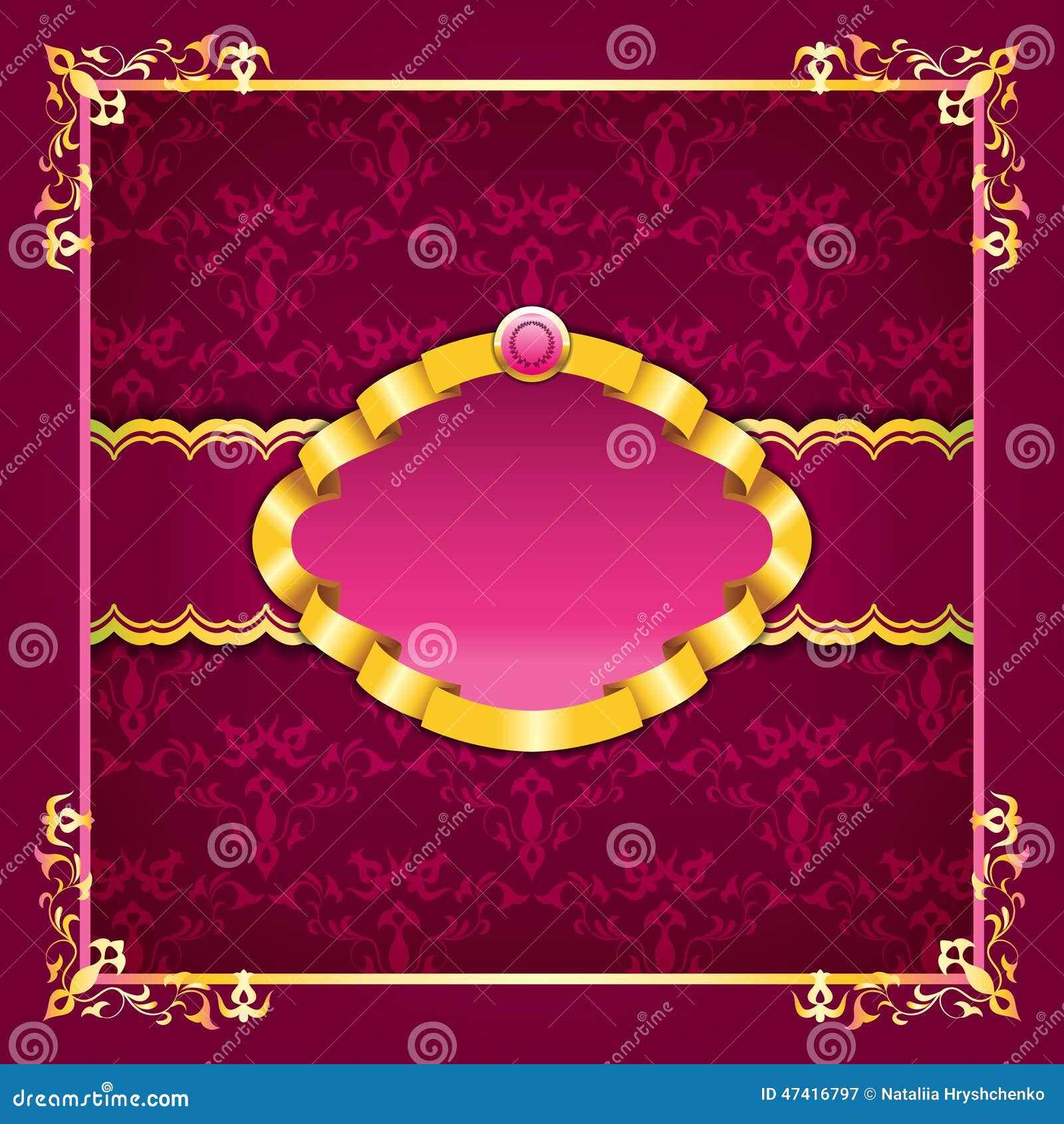 Royal Template Frame Design for Greeting Card Stock Vector ...