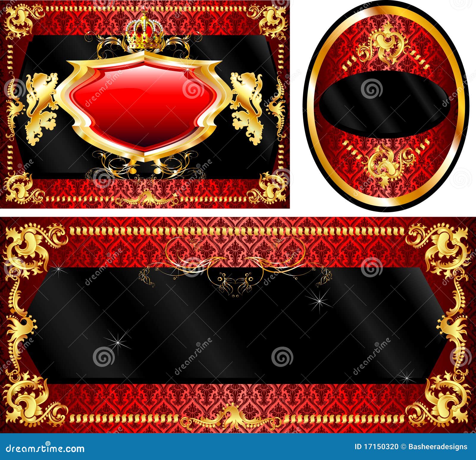 Royal Template Set Red stock vector. Illustration of fancy - 17150320