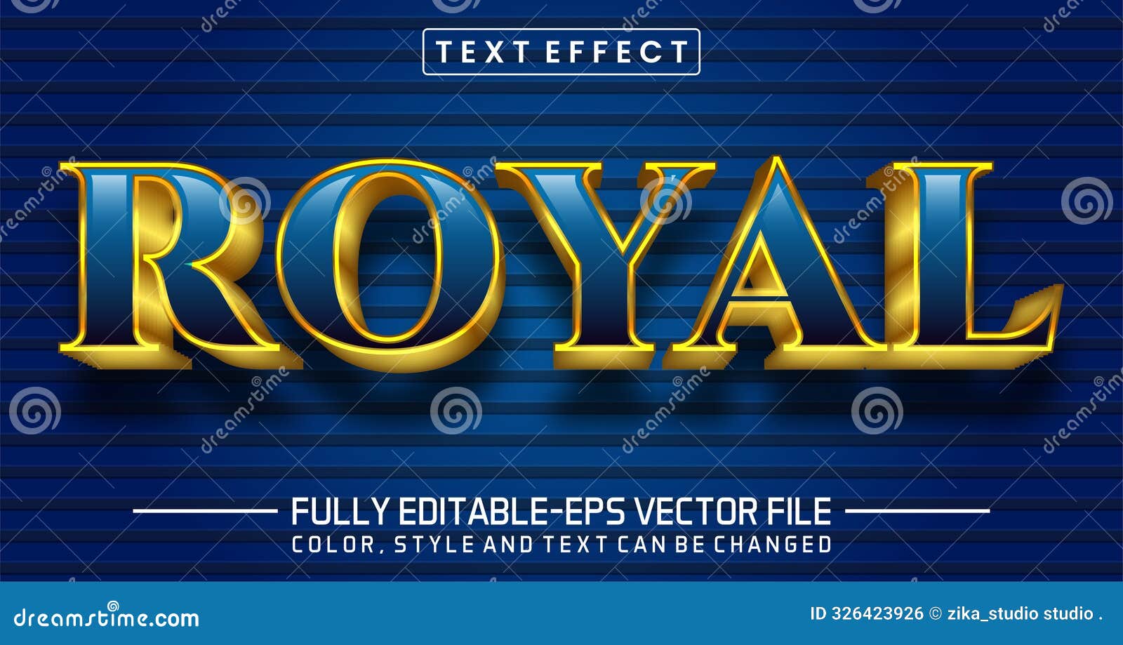 Royal Text, Shiny Gold Style Editable Text Effect Cartoon Vector ...