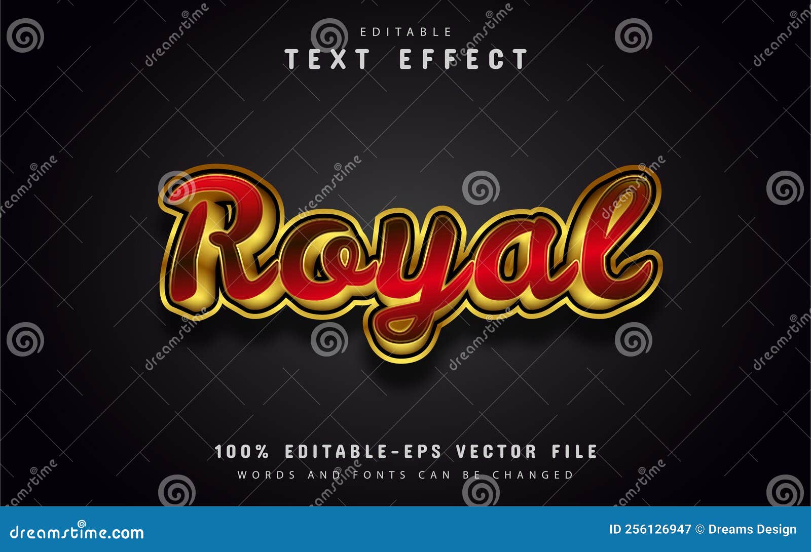 Royal text effect editable stock vector. Illustration of winners ...