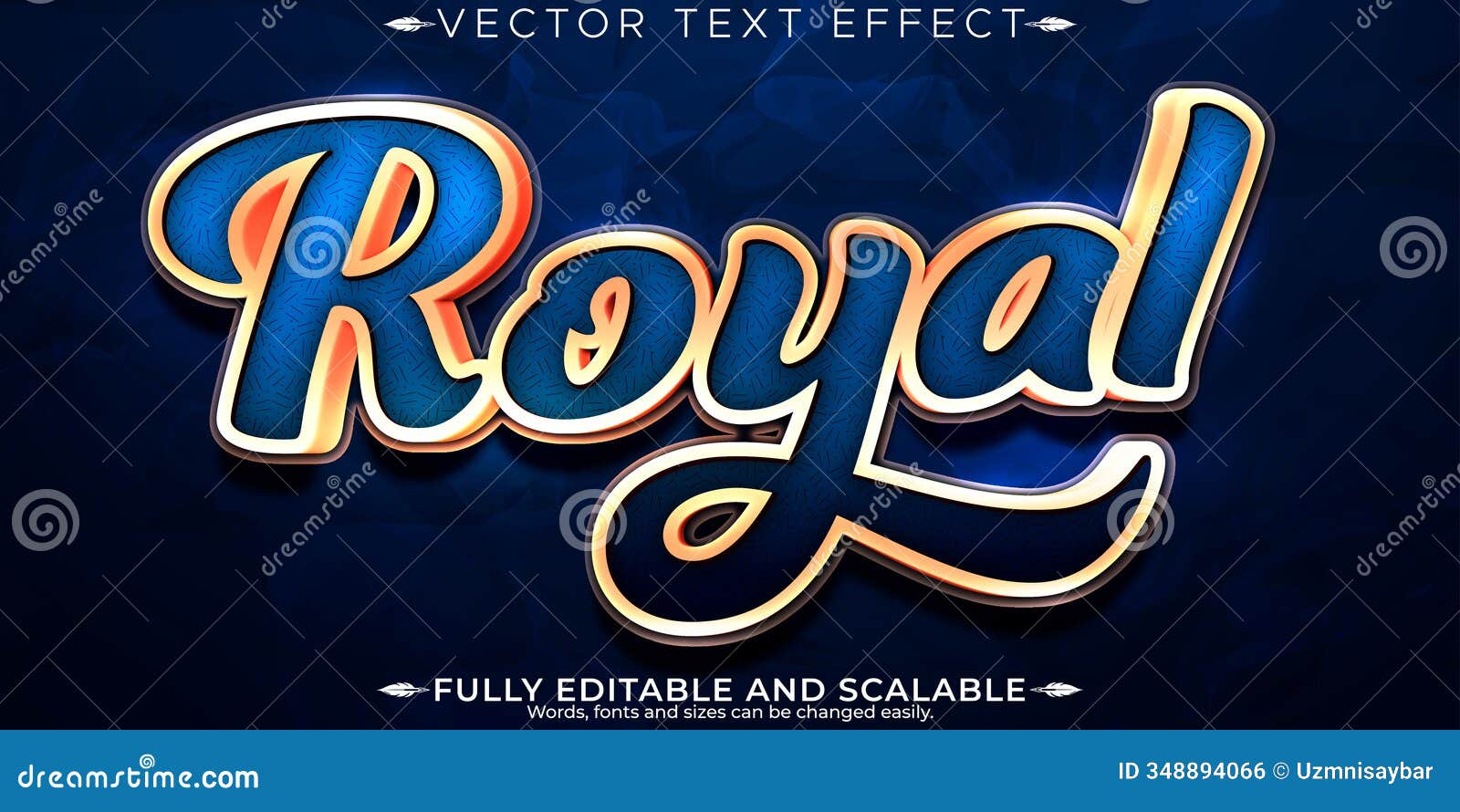 Royal Text Effect, Editable Elegant Bold Text Style Stock Vector ...