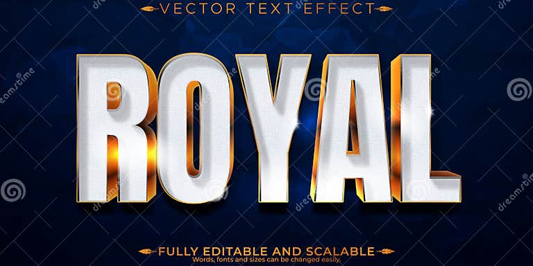 Royal Text Effect, Editable Luxury and Elegant Text Style Stock Vector ...