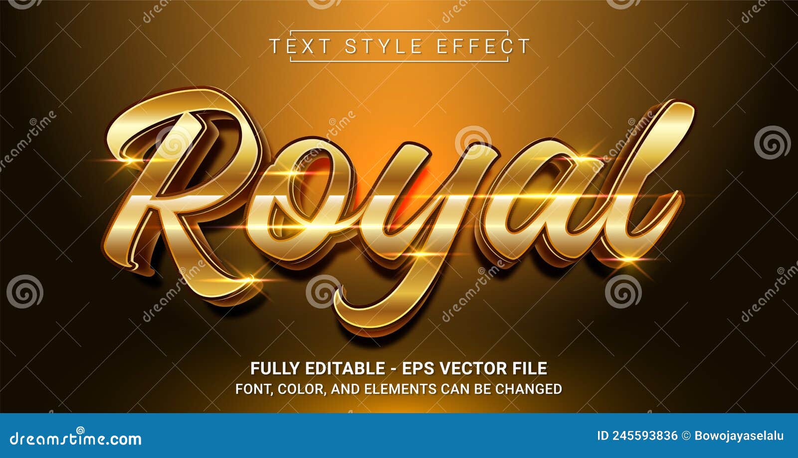 Royal Text Style Effect. Editable Graphic Text Template Stock Vector ...