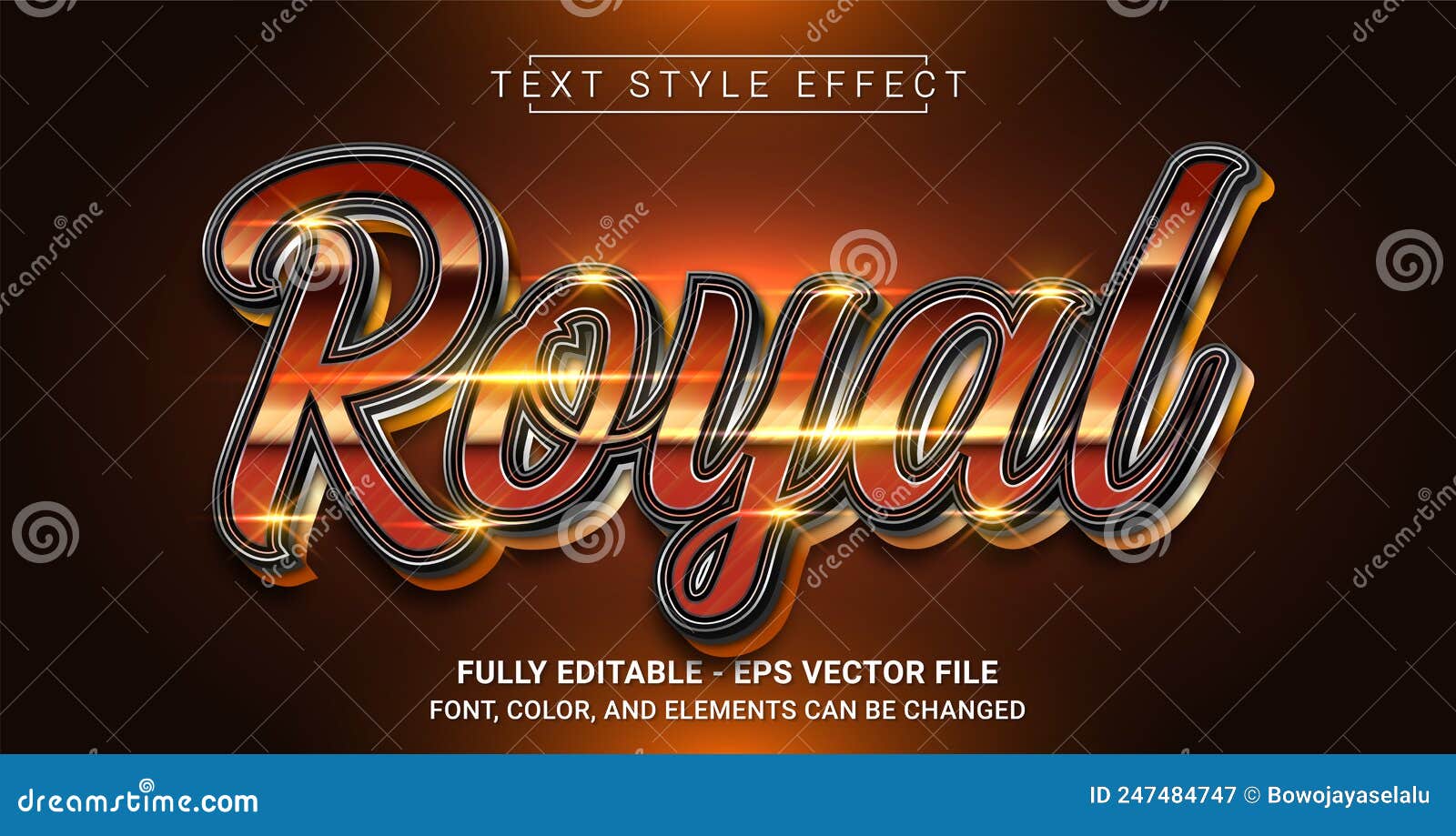 Royal Text Style Effect. Editable Graphic Text Template Stock Vector ...